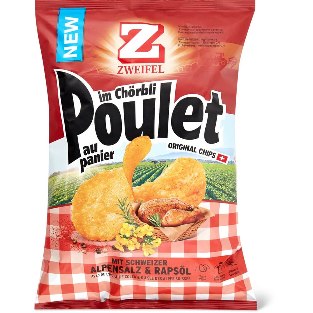 Zweifel Original · Chips · chicken in basket • Migros