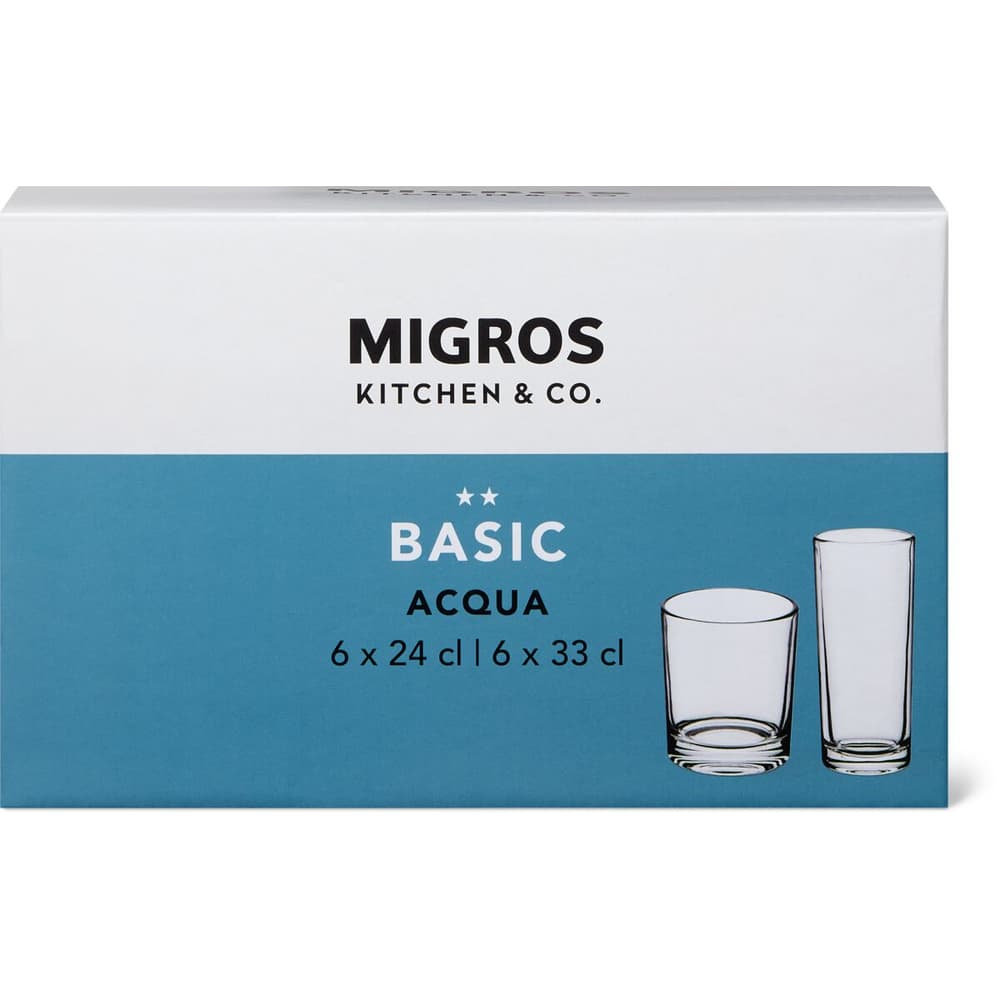Basic bicchiere set da 12 pezzi, 6x24cl und 6x33cl • Migros