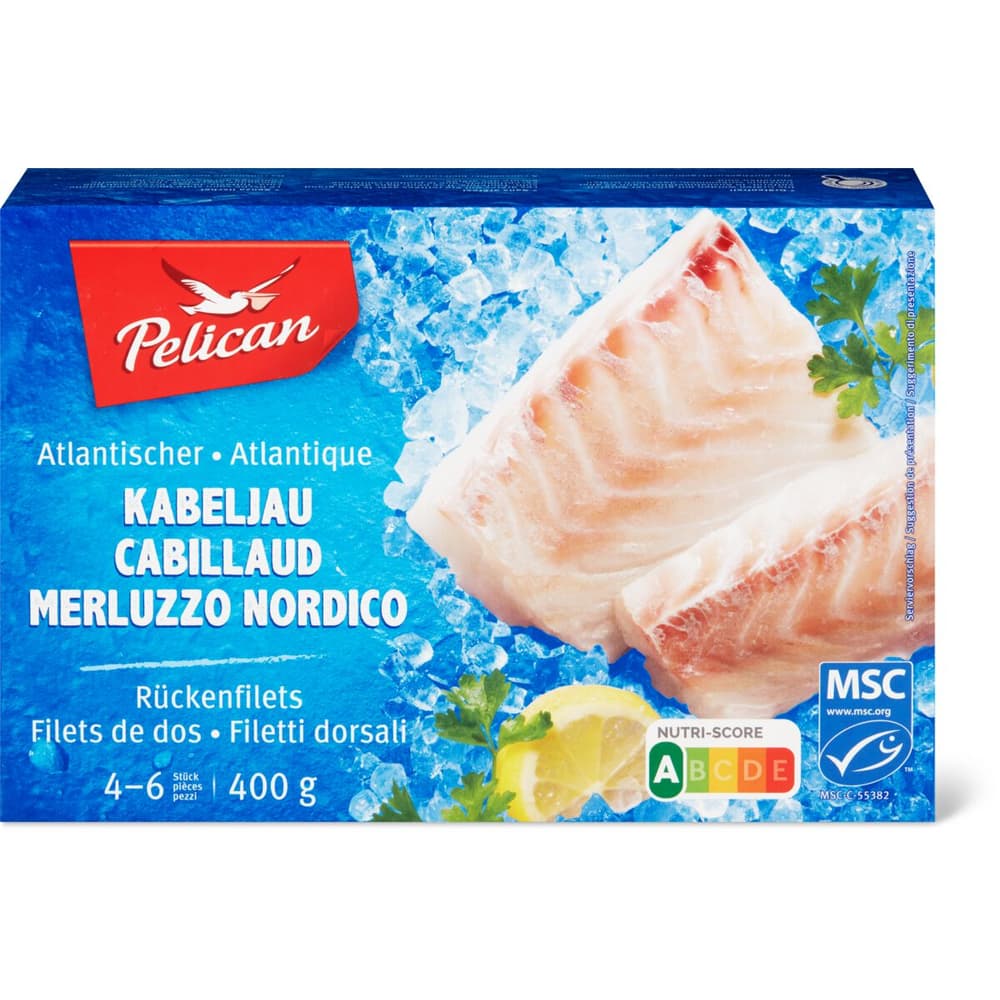 Buy Pelican · Atlantic cod Back fillets individually frozen · MSC • Migros