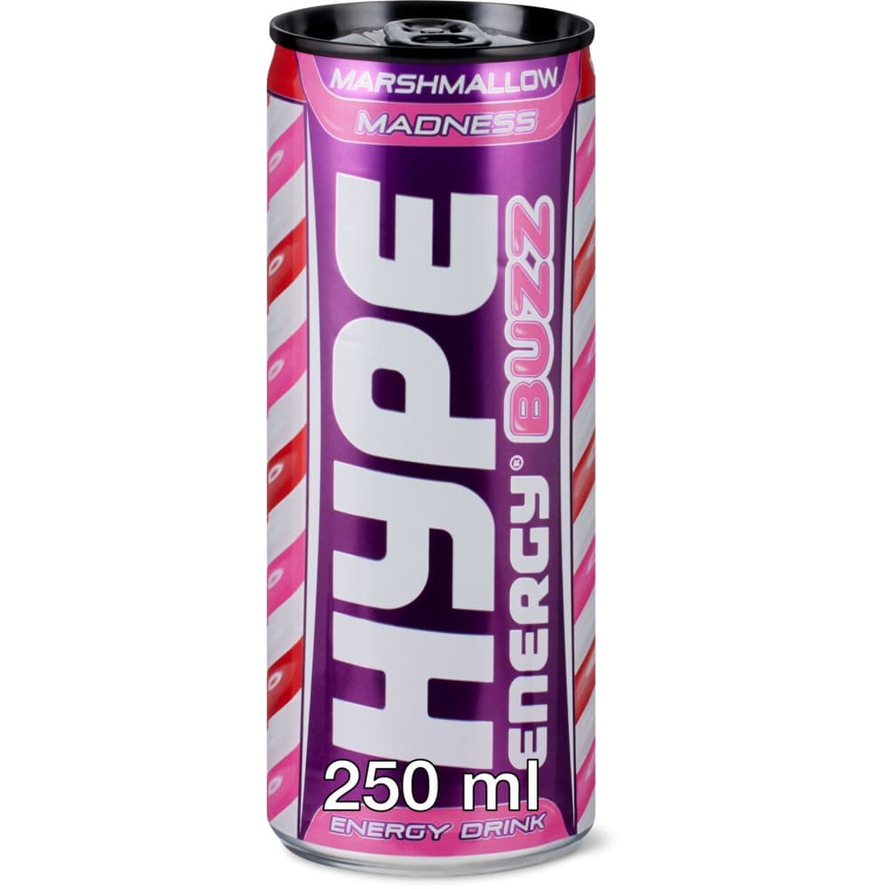 Hype Energy Buzz · Energydrink · Marshmallow Madness • Migros