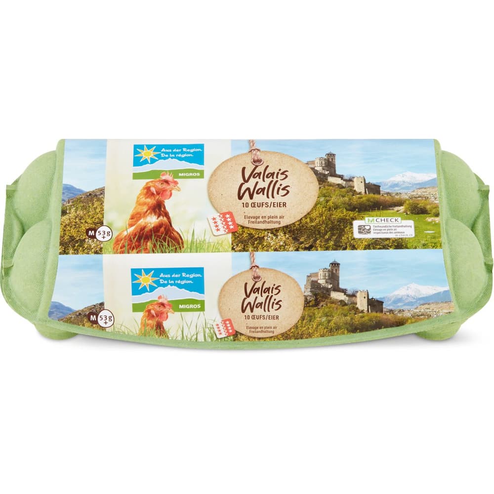 Walliser Eier Freiland, 10 x 53g+ • Migros