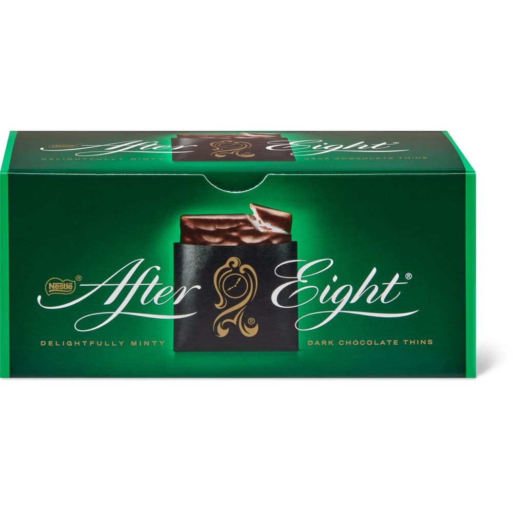 After Eight · Wafer-thin dark chocolate with peppermint cream filling ...