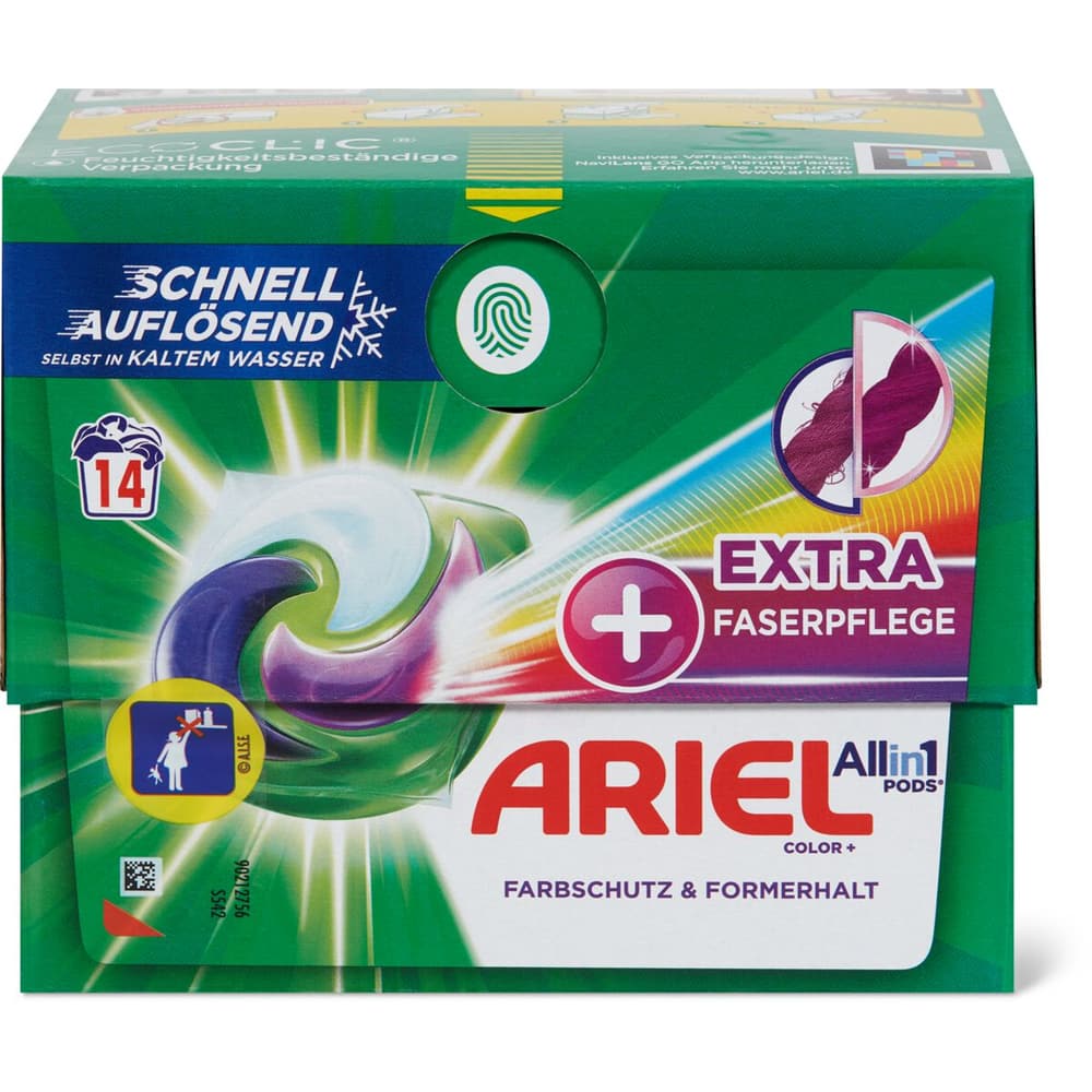 Ariel Color + Extra + · Waschmittelkapseln · 14 Waschgänge • Migros Online