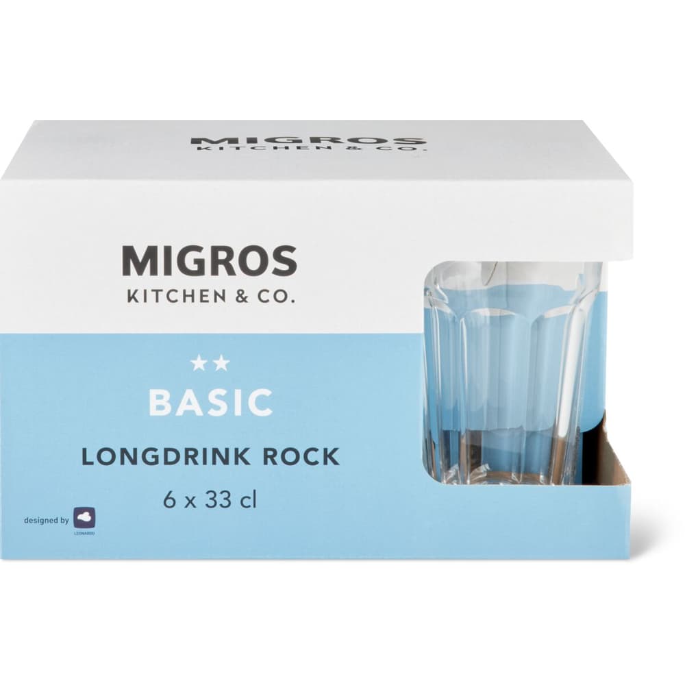 Migros Kitchen & Co. Basic · Trinkgläser · 6 x 33cl, Longdrink Rock • Migros