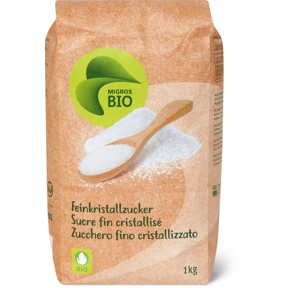 Migros Bio · Fine crystal sugar · Organic • Migros