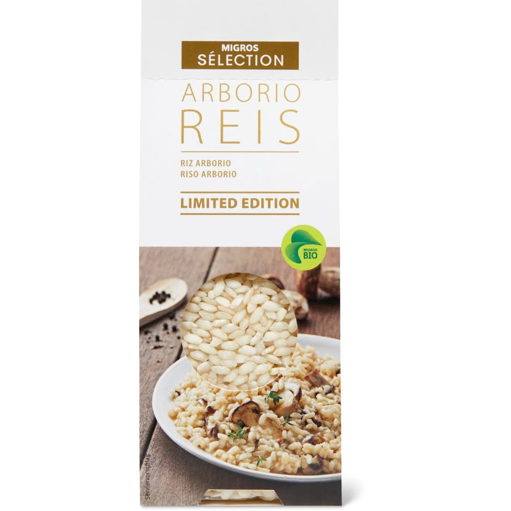 Sélection · Organic medium grain rice · Arborio • Migros