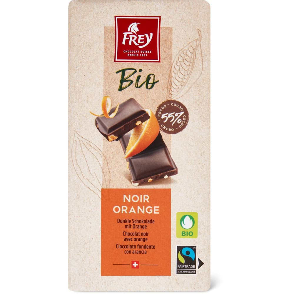 Frey Bio · Tablette de chocolat · Noir, orange • Migros