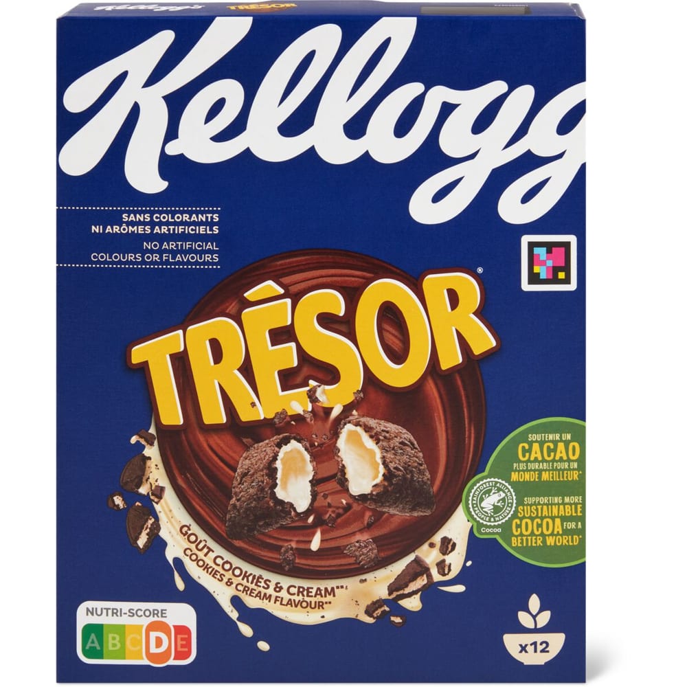Kellogg's Tresor · Crunchy cereal pillow · Cookies & Cream • Migros