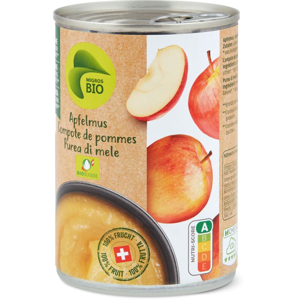 Migros Bio · Compote de pommes · sans sucre ajouté • Migros