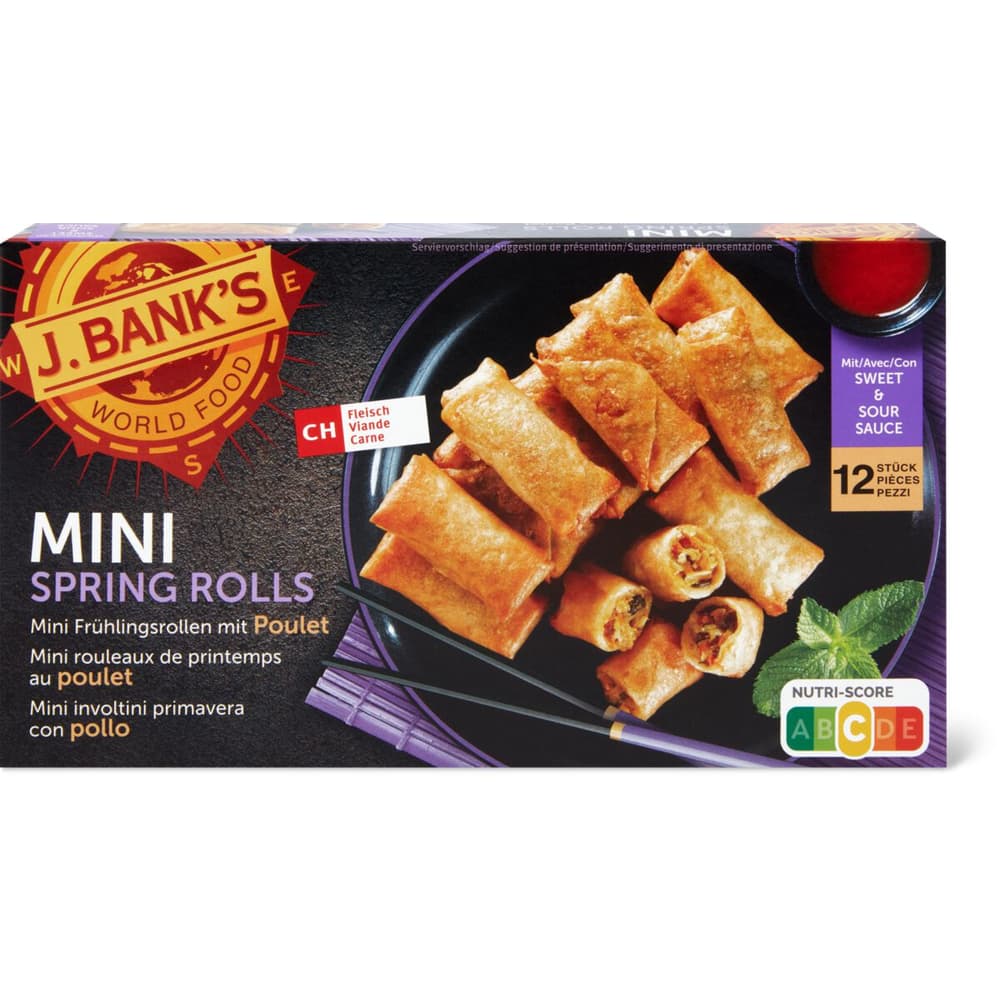 J.Bank's Mini · Mini Frühlingsrollen · mit Poulet und Gemüse mit Sweet ...