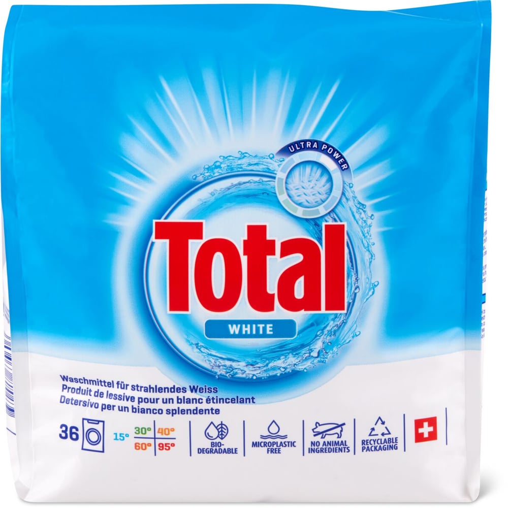 Total White · Lessive en poudre · 36 lessives • Migros