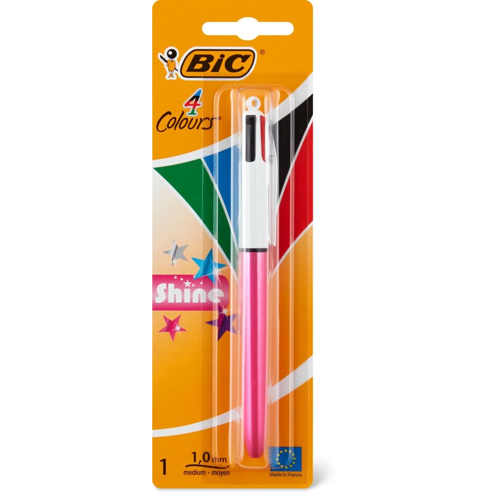 Bic Shine · Ballpoint pen · 1mm, blue, black, red, green • Migros