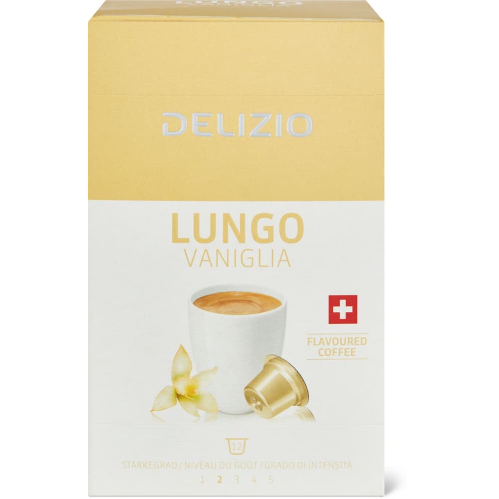 Achat Delizio · Capsules de café · Lungo Vaniglia, système Delizio • Migros