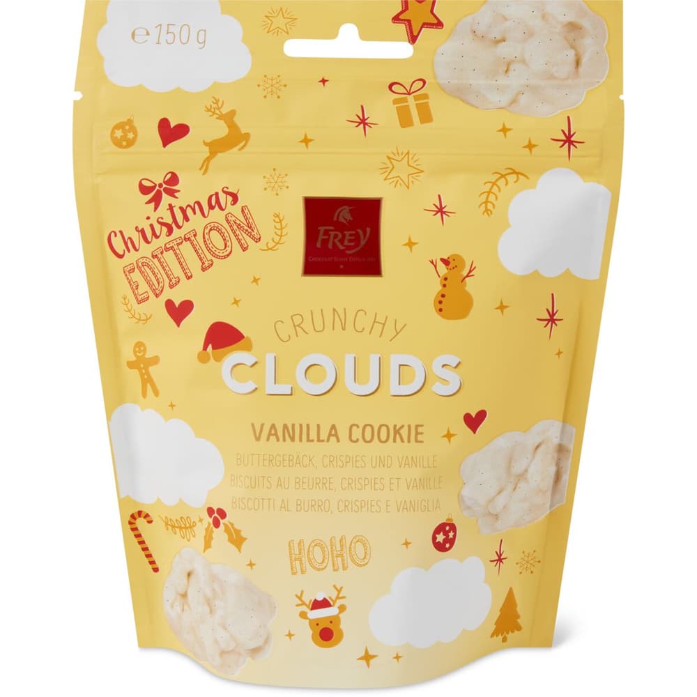 Frey Crunchy Clouds · Weisse Schokolade mit Vanille und Cookie • Migros Online