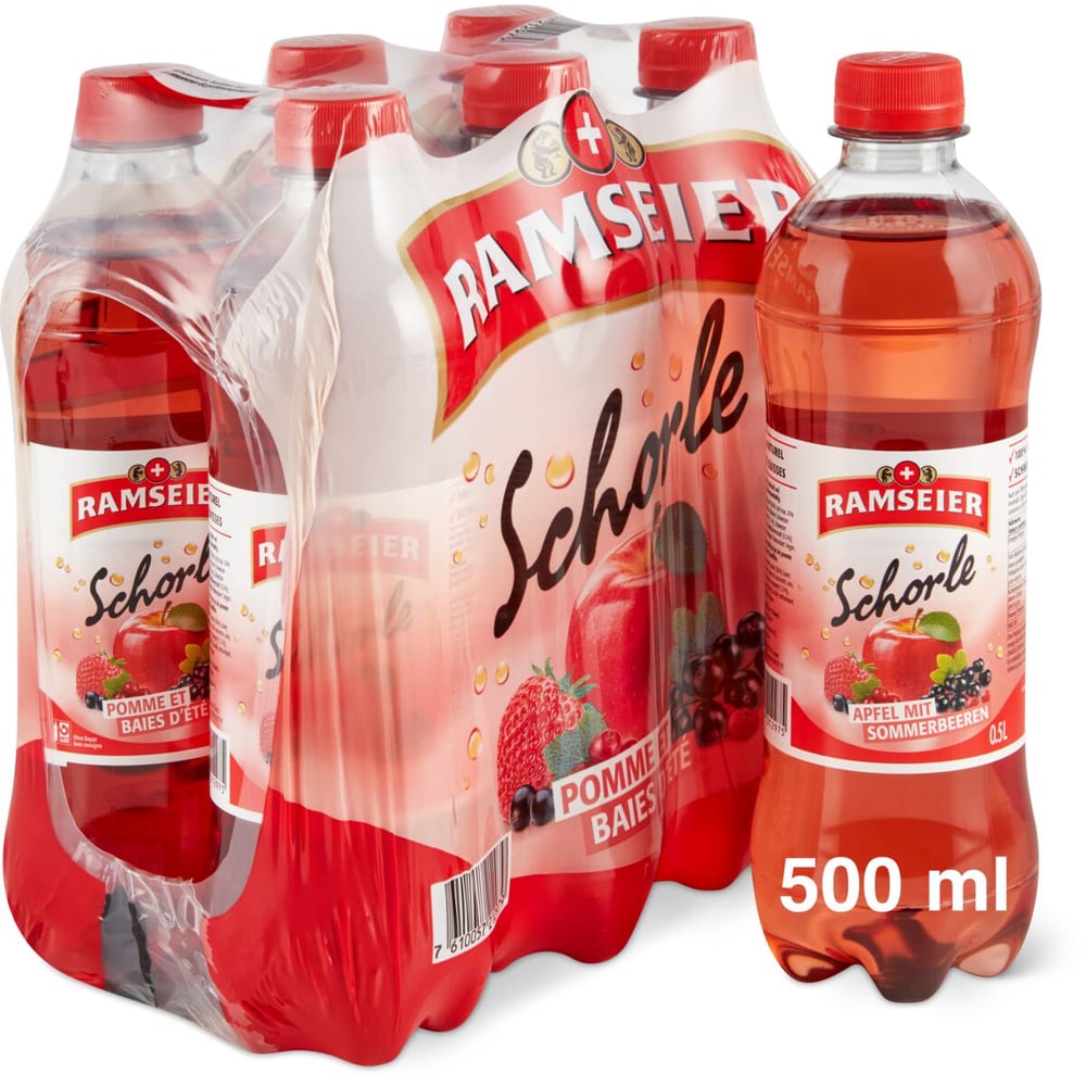 Ramseier Schorle · Apple spritzer · Apple & Summer Berries • Migros