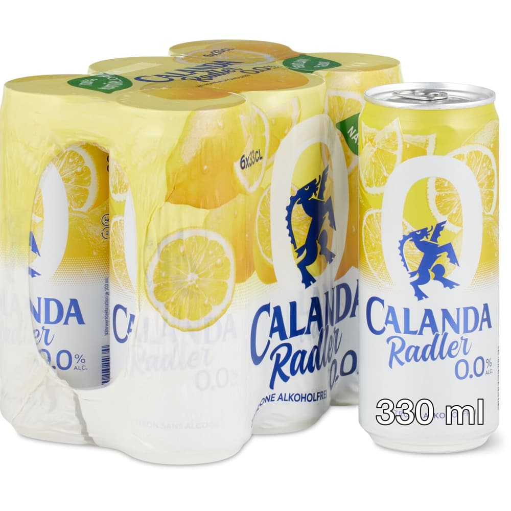 Calanda Radler 0.0% · Alkoholfreies Bier · Zitrone • Migros
