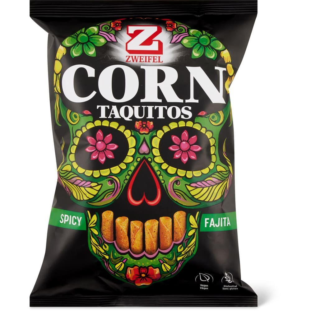 Zweifel Corn · Chips · Taquitos Fajitas • Migros