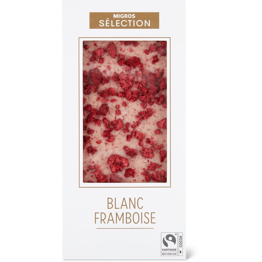 Sélection Fairtrade · Tablette de chocolat · blanc framboise • Migros