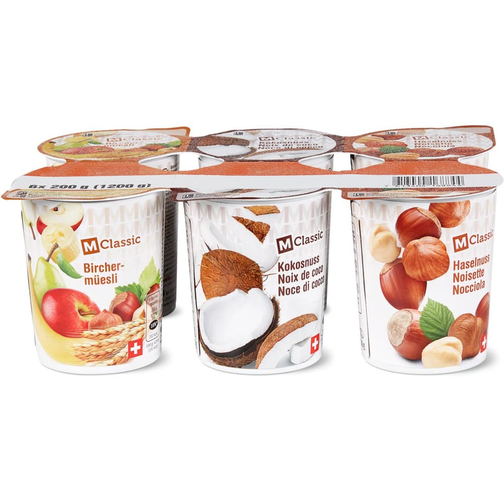 M-Classic · yogurt · 2x Birchermüesli - 2x coconut - 2x hazelnut • Migros