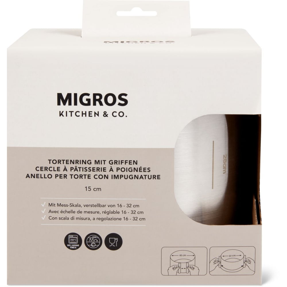 MIGROS KITCHEN & CO. · Tortenring Inox 15 cm • Migros