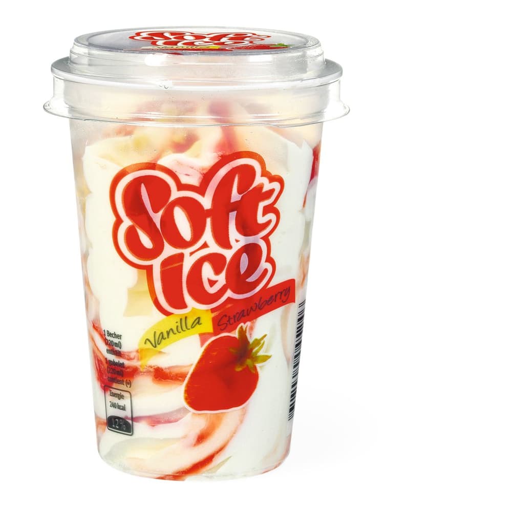 Soft Ice · Ice cream · Strawberry &Vanilla • Migros