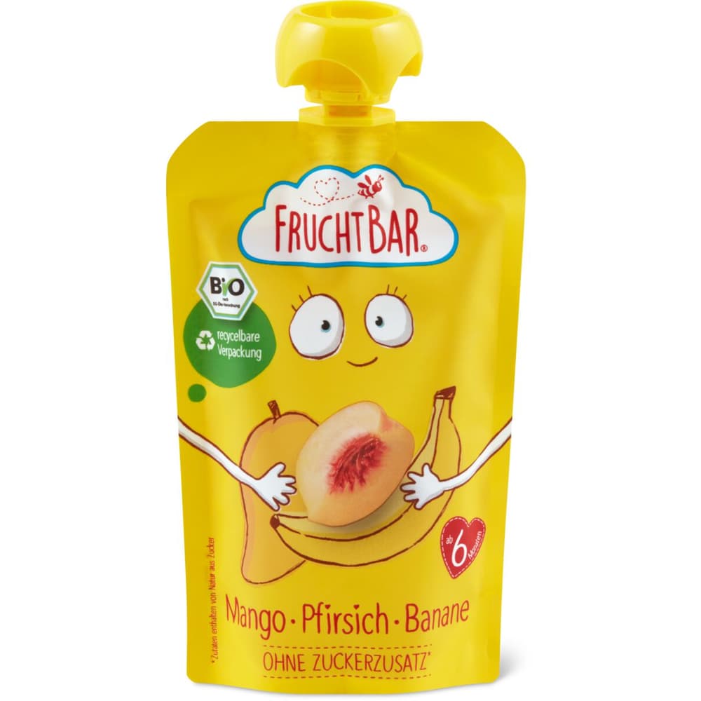Fruchtbar Bio · Squeeze pouches for babies, mango, peach & banana ...