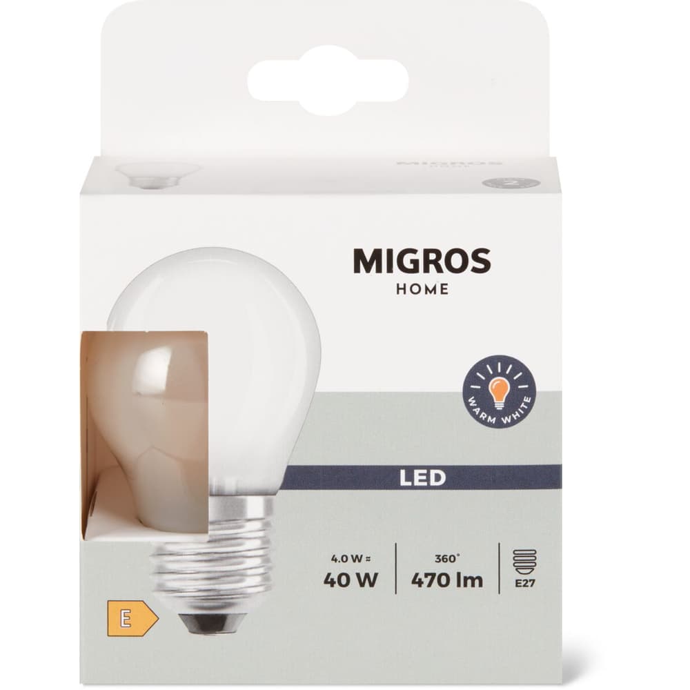 MIGROS HOME · LED MATT P 40W E27 DUO • Migros