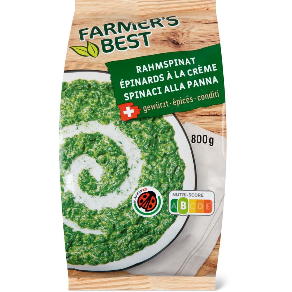 Farmer's Best IP-SUISSE · Spinaci alla panna · conditi • Migros