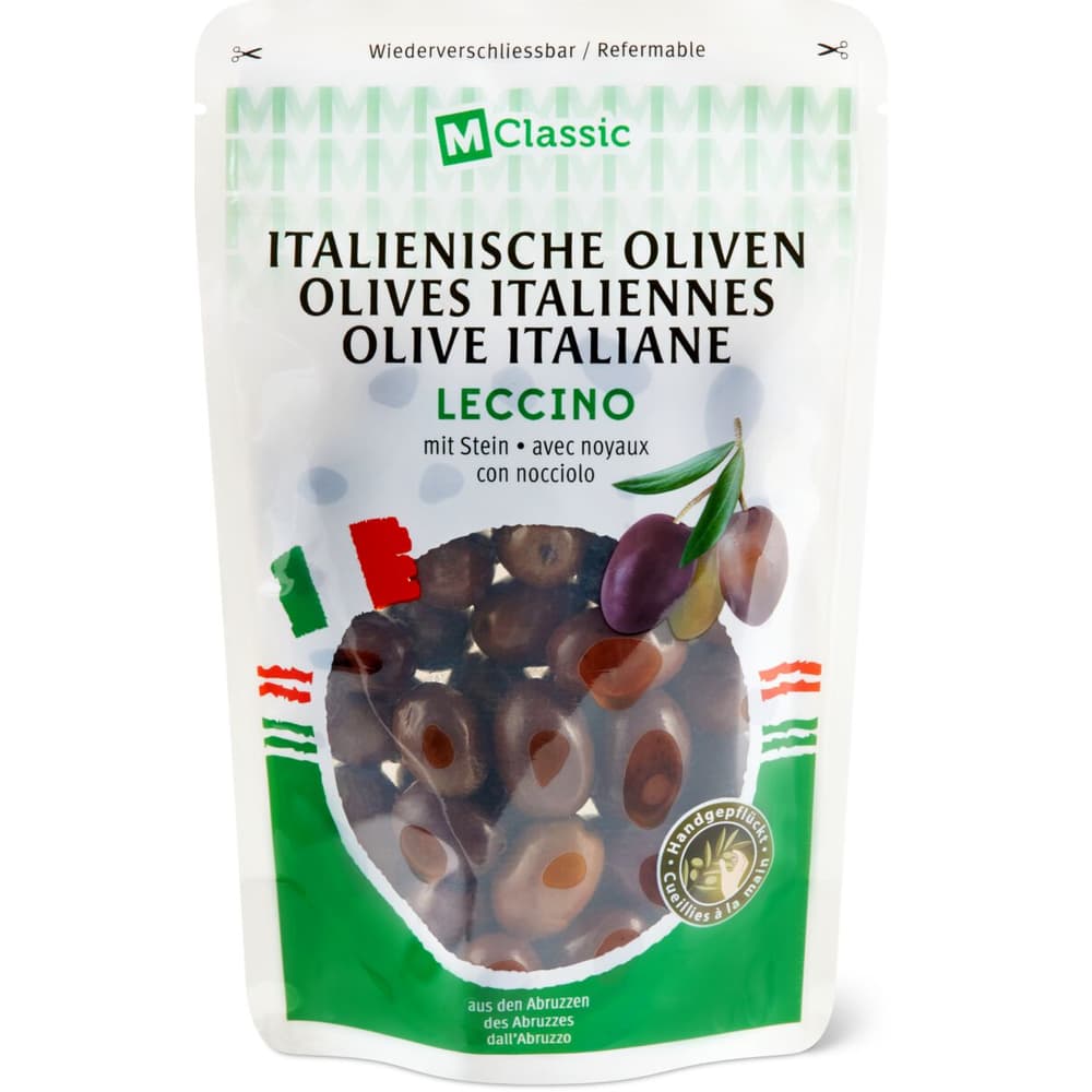 M-Classic · Olives italiennes Leccino · avec noyaux • Migros