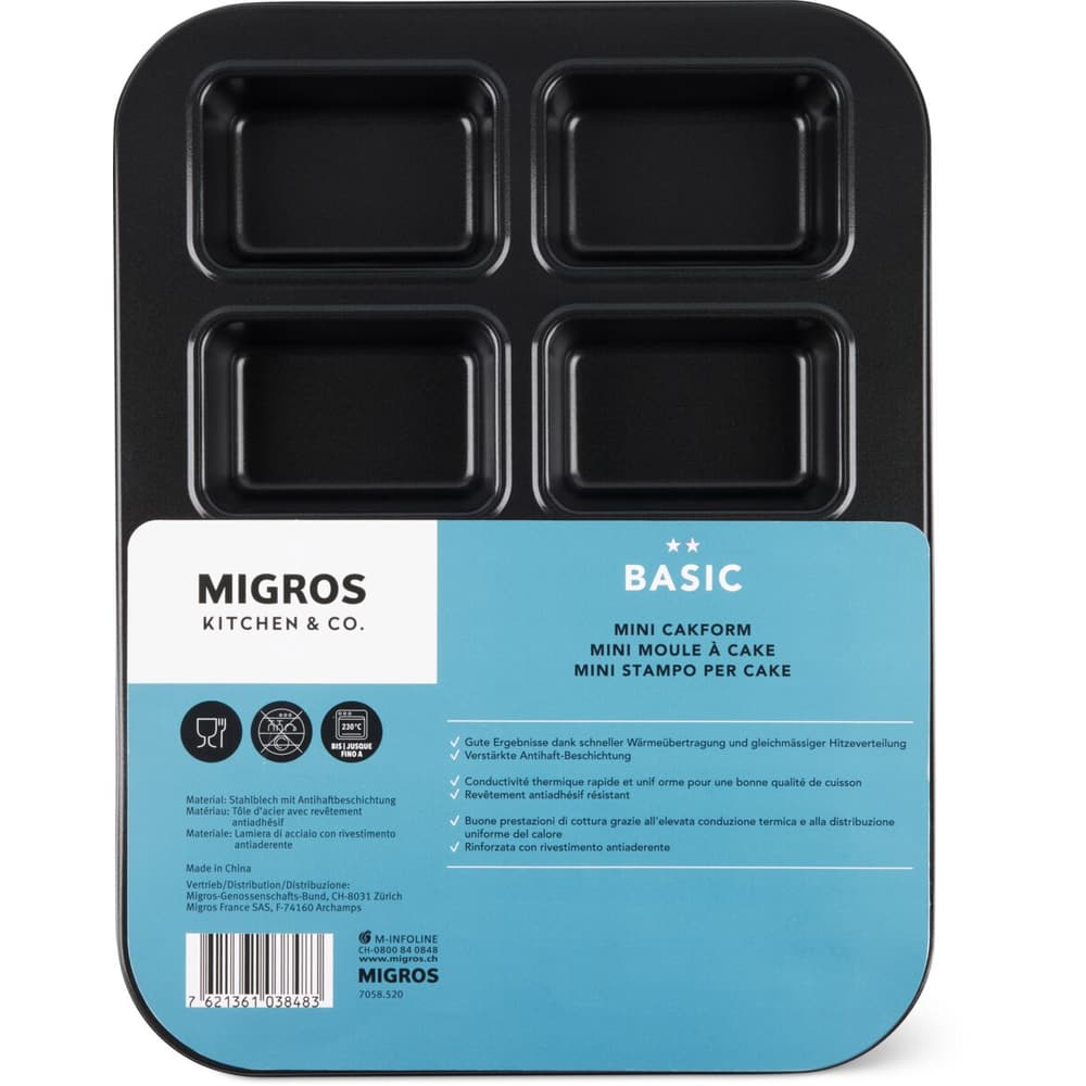 Mini-moule à cake basique 8 pièces • Migros