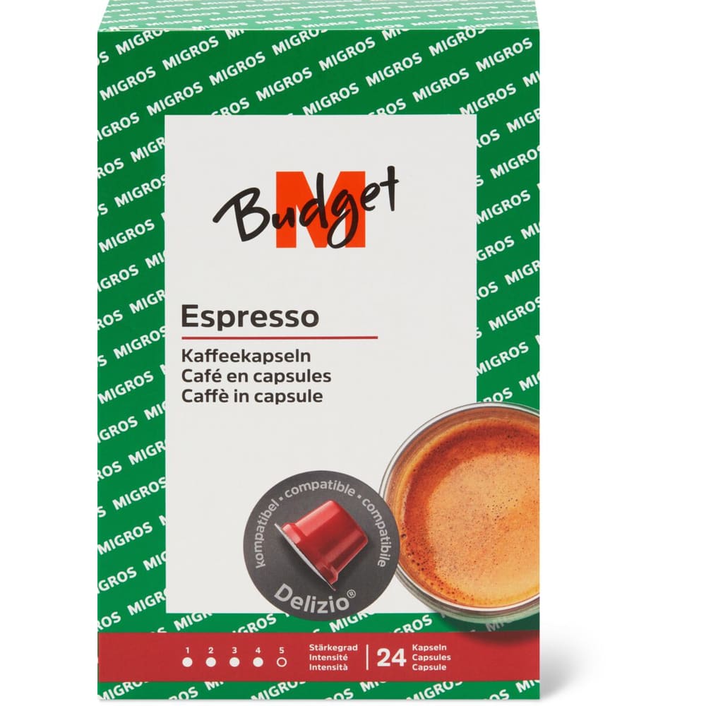 M-Budget · Capsules de café · Espresso, intensité 4/5, système Delizio ...