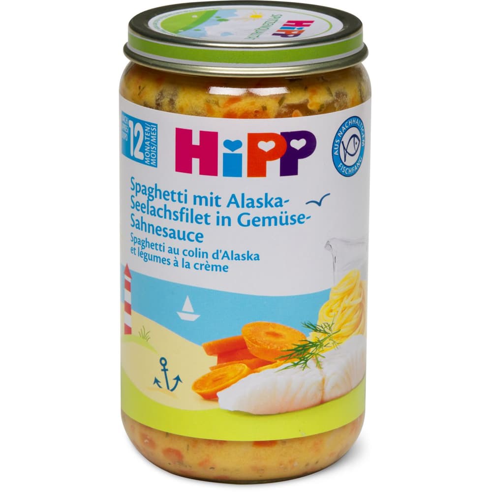 Kaufen HiPP Bio · Babygläschen mit Alaska-Seelachsfilet Spaghetti in ...