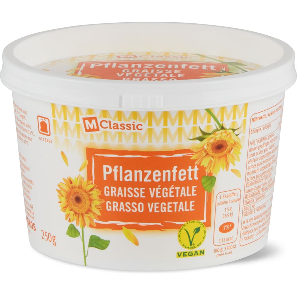 M-Classic · vegetable fat · Rich in vitamin E • Migros