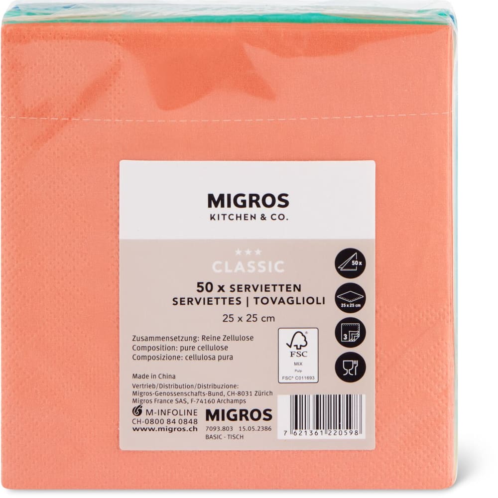 Serviettes 33x33cm • Migros