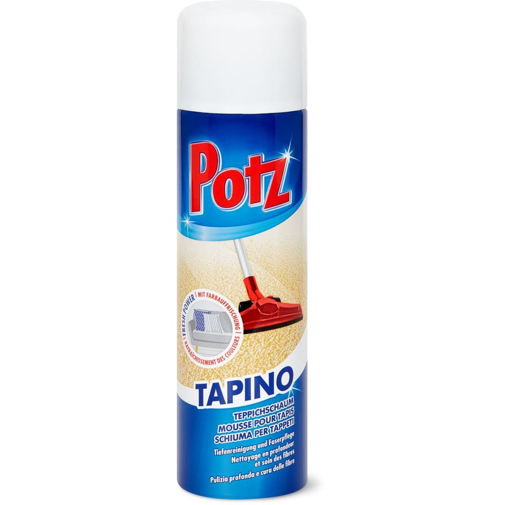 Potz Tapino · Carpet foam · deep cleaning and fibre care • Migros