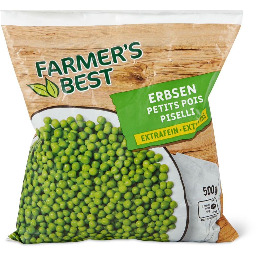 Farmer's Best · Small peas extra fine · unseasoned • Migros
