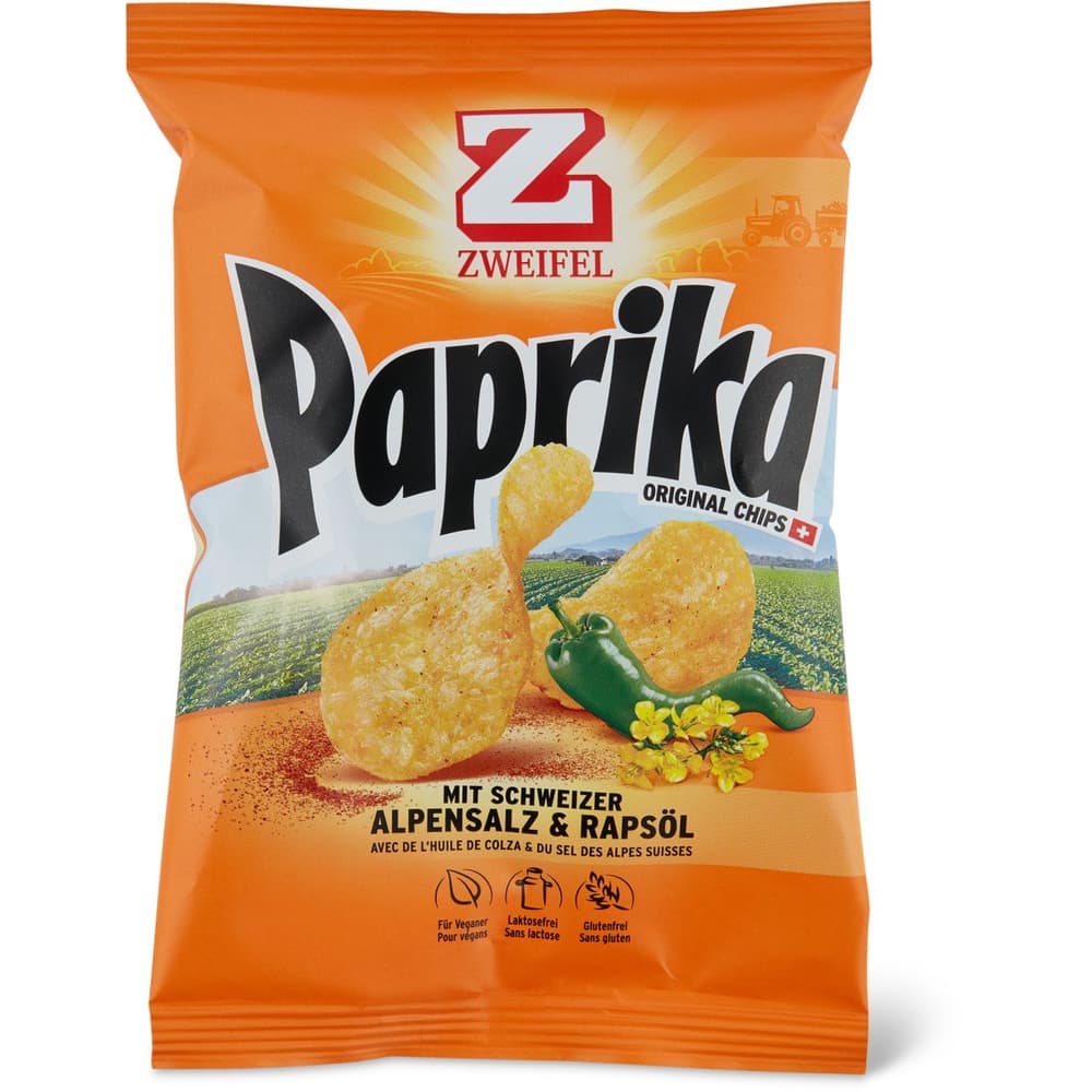Zweifel Original · Potato Chips · Paprika and Swiss Alpine salt • Migros