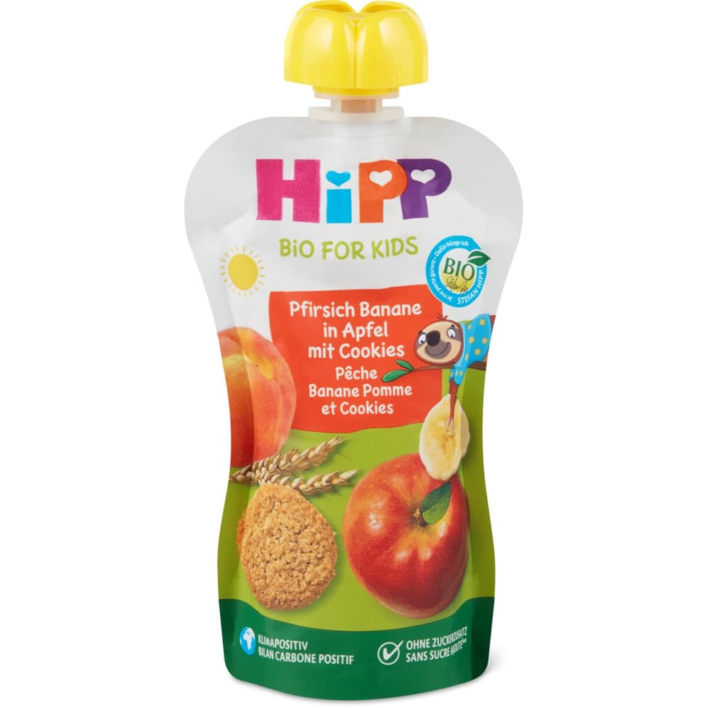 HiPP Bio · Quetschbeutel für Babys Pfirisch-Banane in Apfel mit Cookie · Ab 12 Monaten • Migros