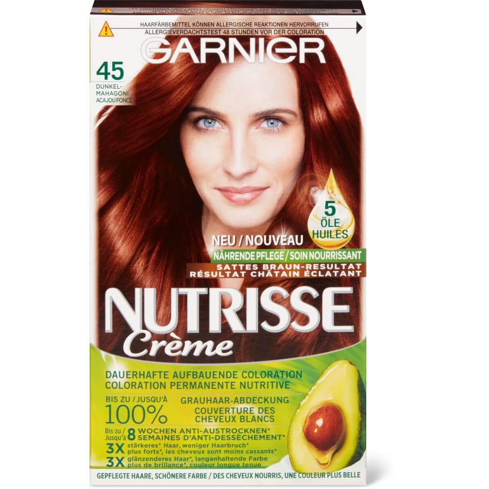 Garnier Nutrisse Crème · Permanent hair color · 45 ?Auburn red • Migros