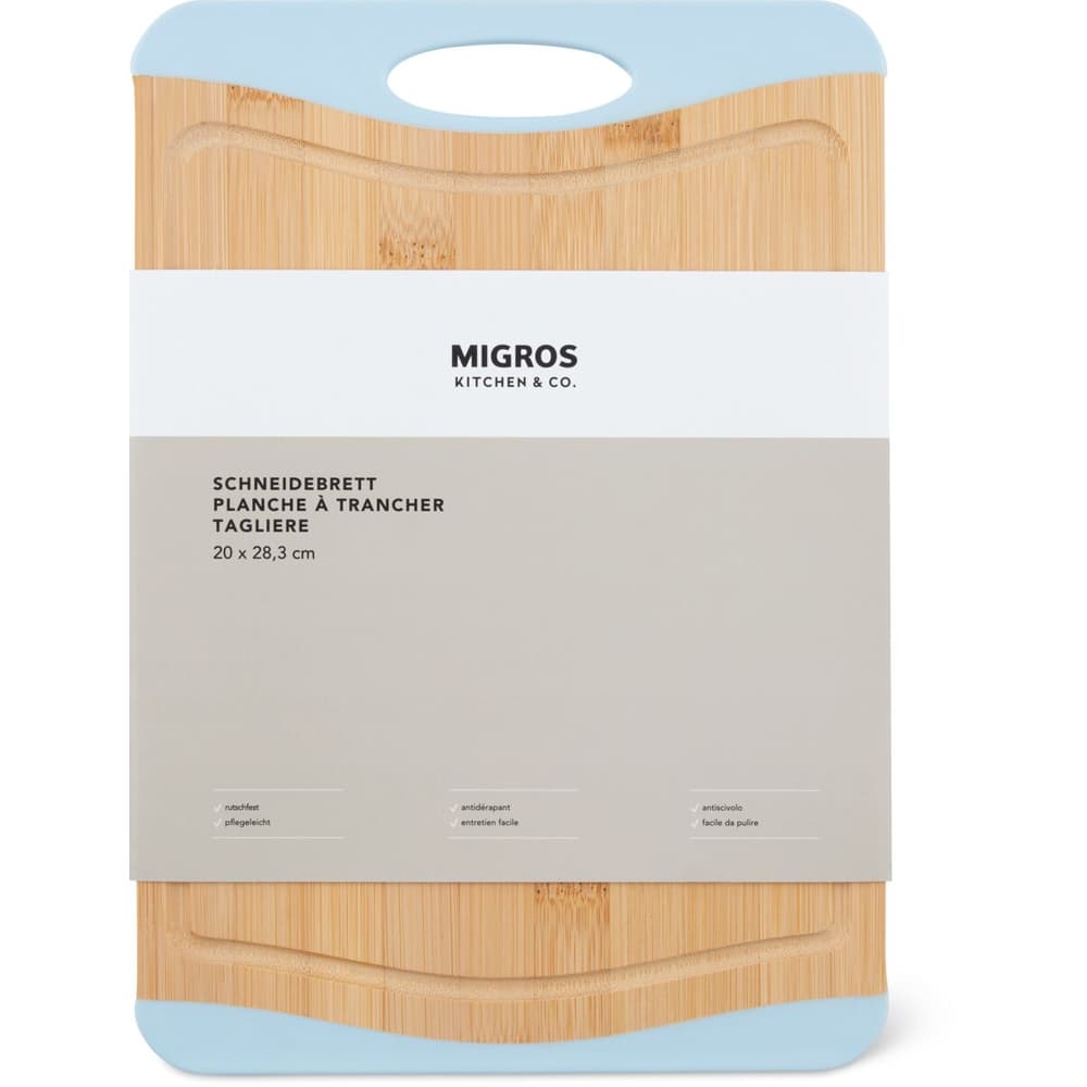 Migros Kitchen & Co. · Schneidebrett · 28.3 x 20 x 1cm, Bamboo • Migros