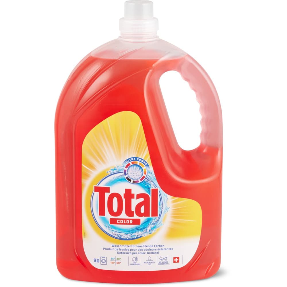 Total Color · Liquid laundry detergent · 90 wash cycles • Migros