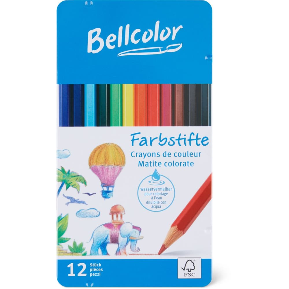 Bellcolor · Crayons de couleur, boîte en métal • Migros Online