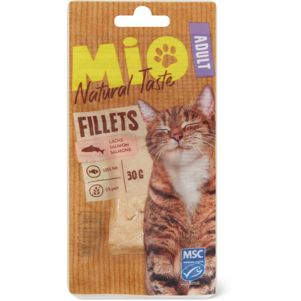 Mio Natural Taste · Snack for cat · salmon fillets • Migros