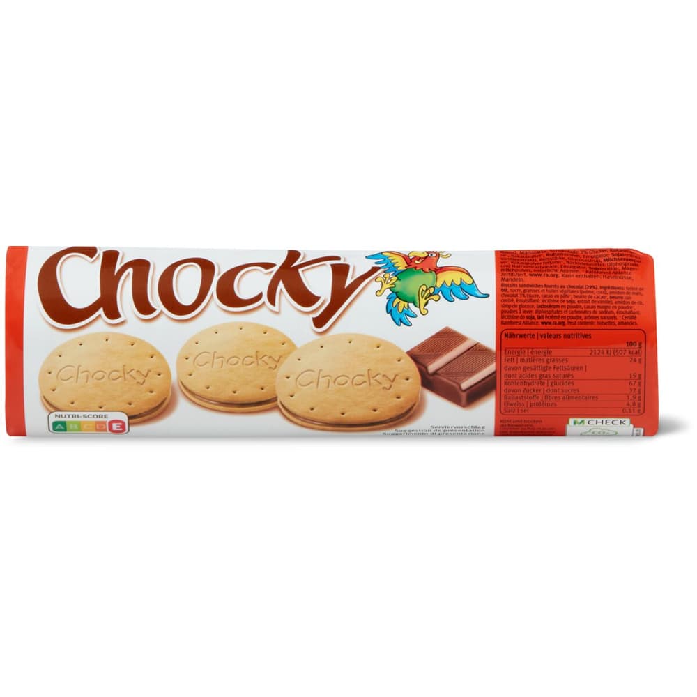 Chocky · Sandwich-Gebäck mit Schokoladenfüllung (29%) • Migros