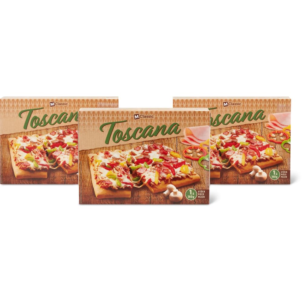 M-Classic Toscana · Pizza · mit Trutenfleisch, Peperoni und Champignons ...