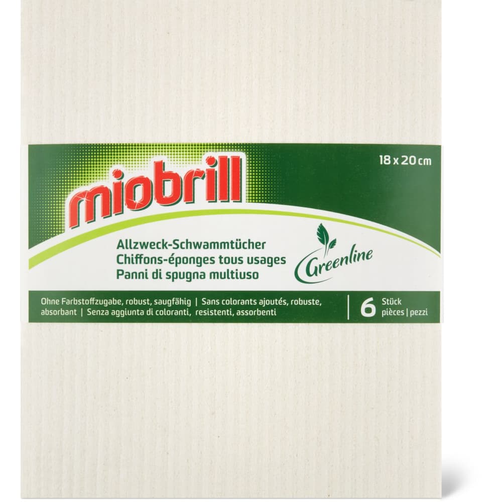 Buy MIOB GREEN SCHWAMMTÜCHER 6ST 18X20CM • Migros