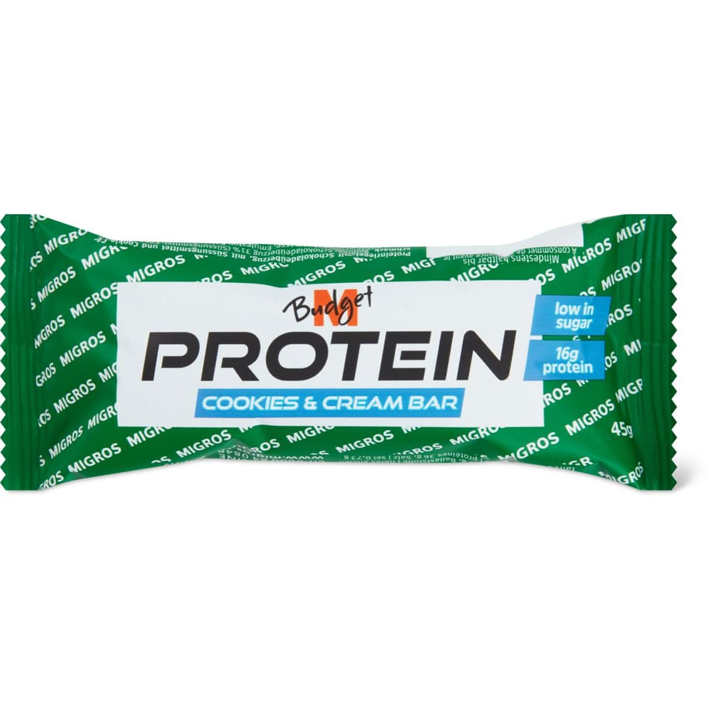M-Budget · Proteinriegel · Cookie & Cream • Migros