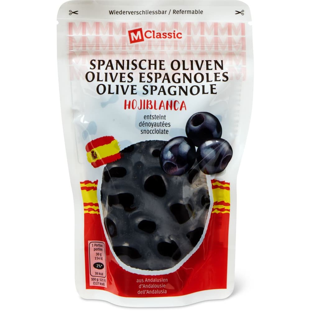 M-Classic · Schwarze spanische Oliven · Entsteint • Migros