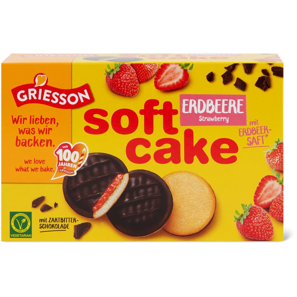 Griesson Soft Cake · Gebäck mit fruchtiger Füllung · Erdbeere • Migros ...