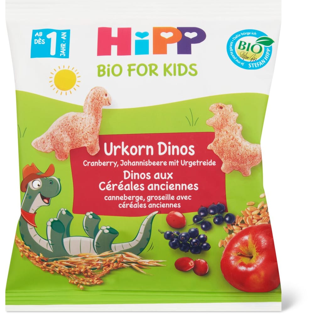 HiPP Bio · Dino biscuits with cereals · From 12 months • Migros